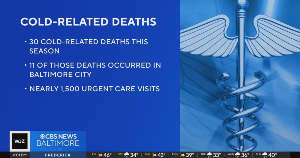 30 cold-related deaths reported in Maryland - CBS Baltimore