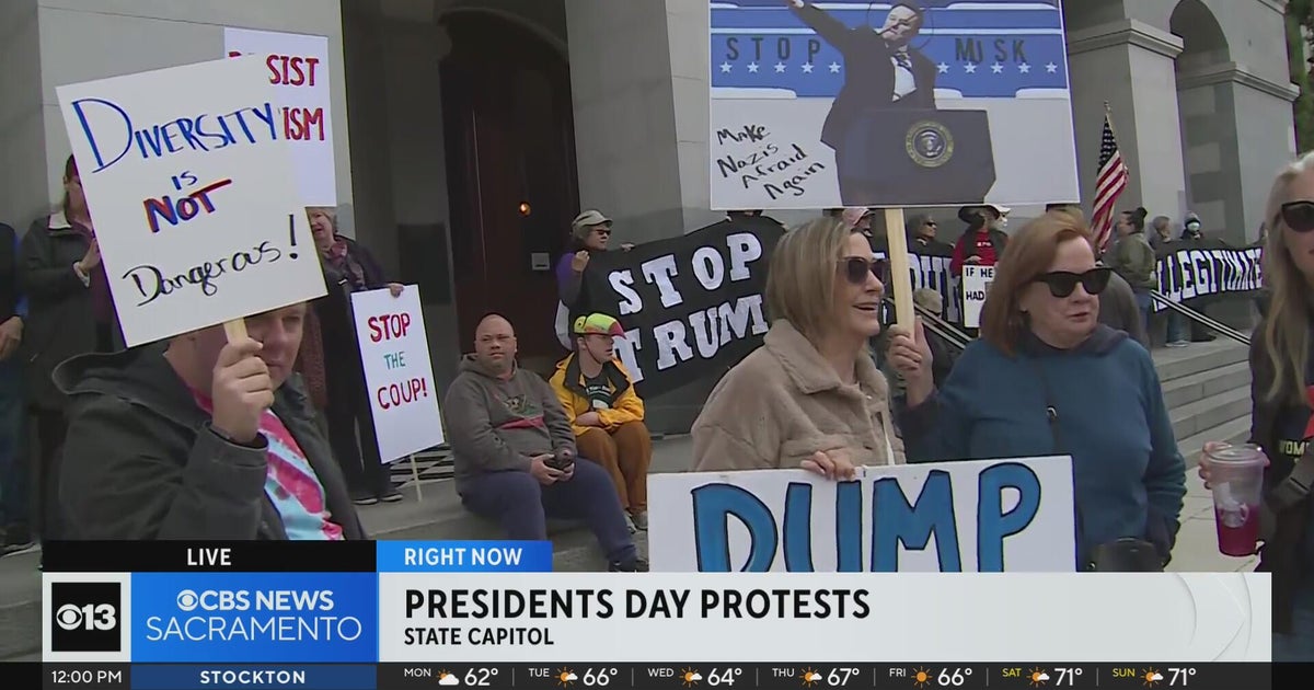 Presidents Day protests descend on California State Capitol - CBS ...