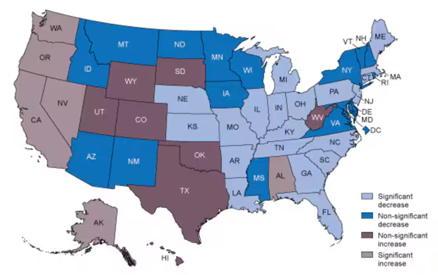 Map shows drug overdose death trends by state - KTSA