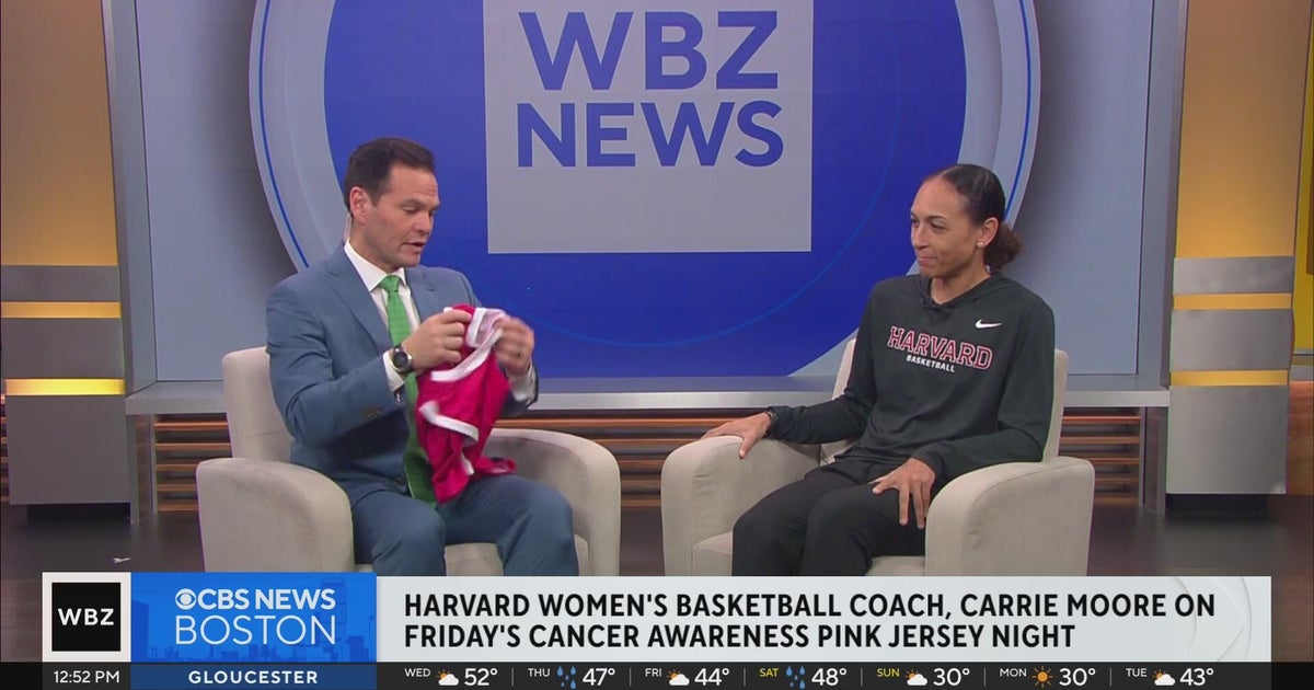 Harvard WBB head coach Carrie Moore talks Cancer Awareness Night - CBS ...