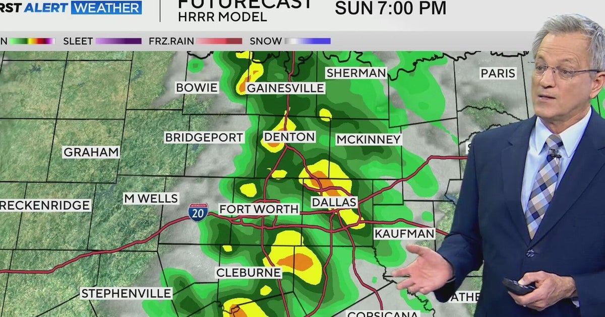 Brief showers move across North Texas Sunday evening - CBS Texas