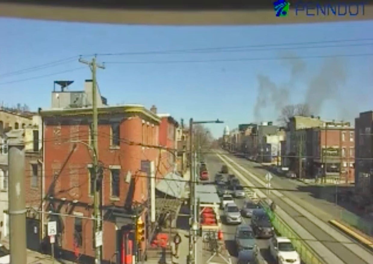 Tire fire in Philadelphia sends black smoke into the sky near Port ...