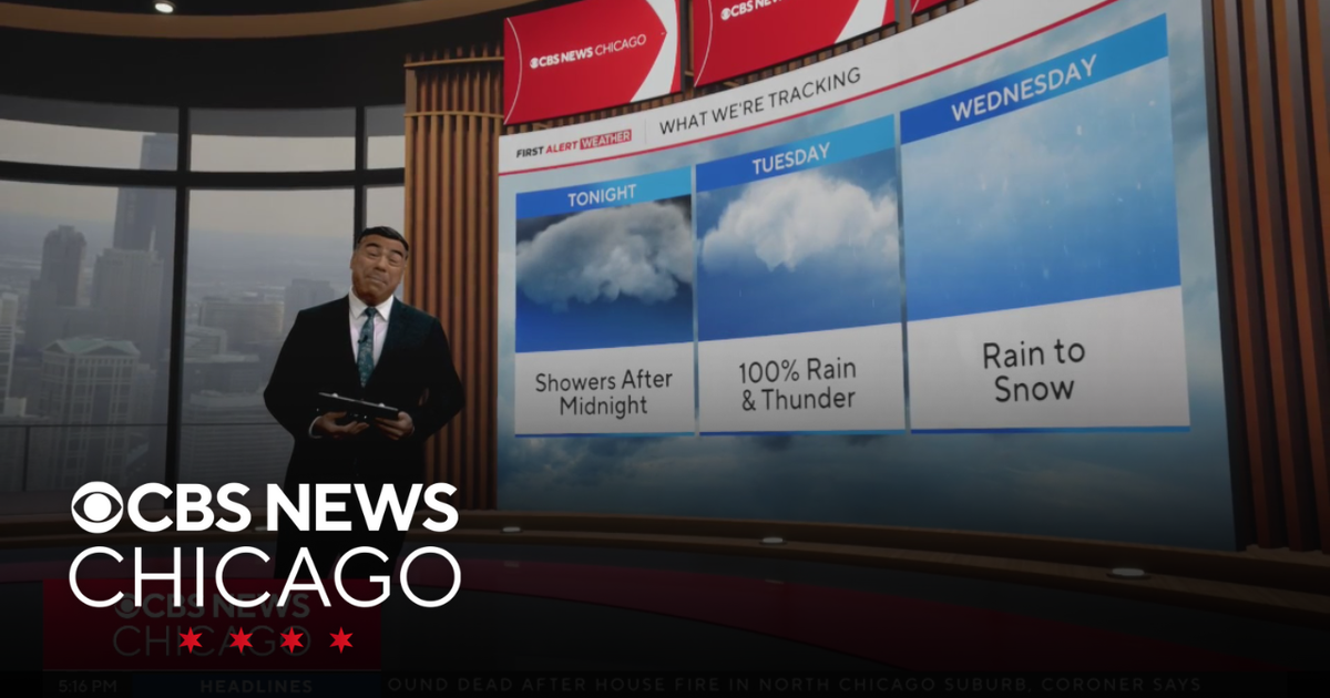 Showers arrive after midnight, drenching rain Tuesday in Chicago - CBS ...