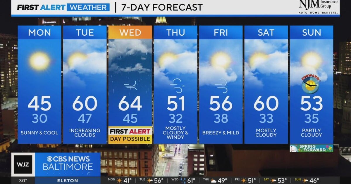 Frigid Monday morning in Maryland - CBS Baltimore