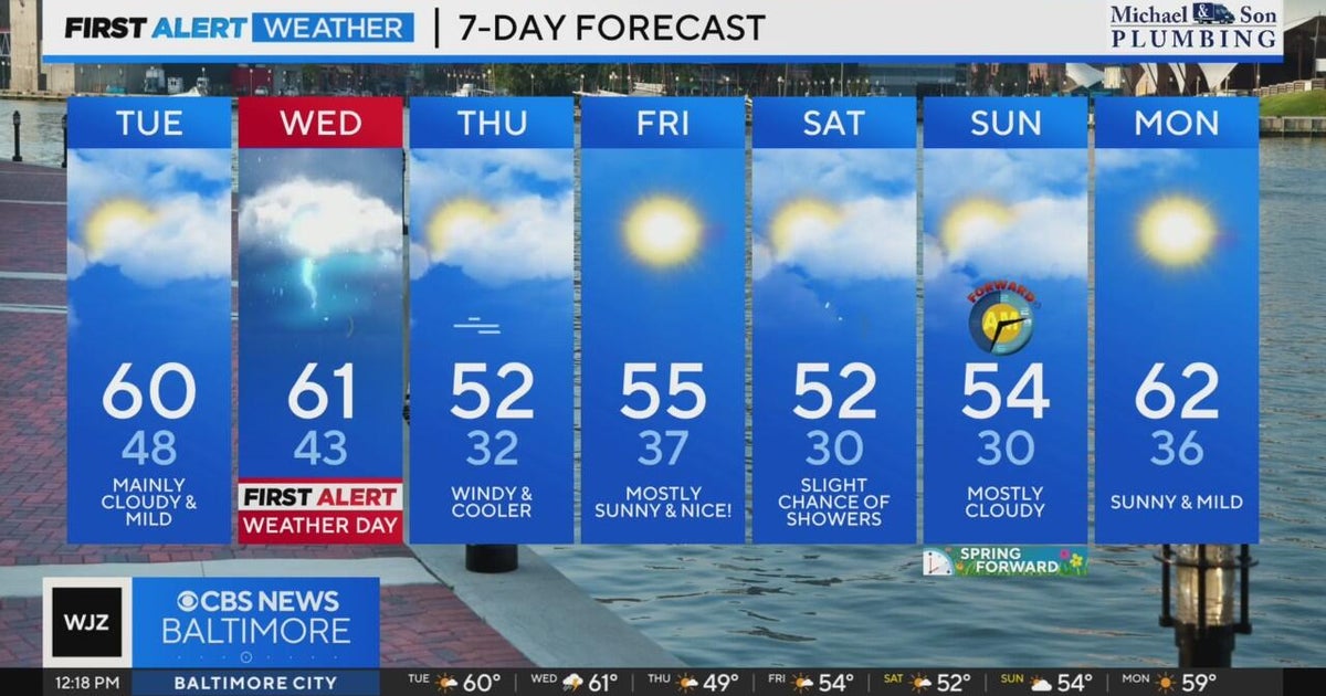 Severe storms possible Wednesday in Maryland - CBS Baltimore