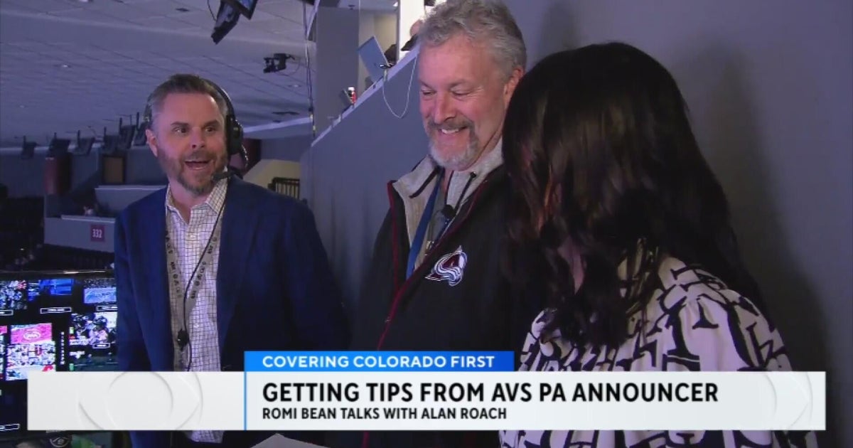 CBS Colorado's Romi Bean gets tips from Alan Roach, Avs PA announcer ...