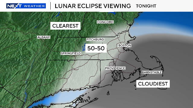 What time is the lunar eclipse around Boston, and will the weather ...