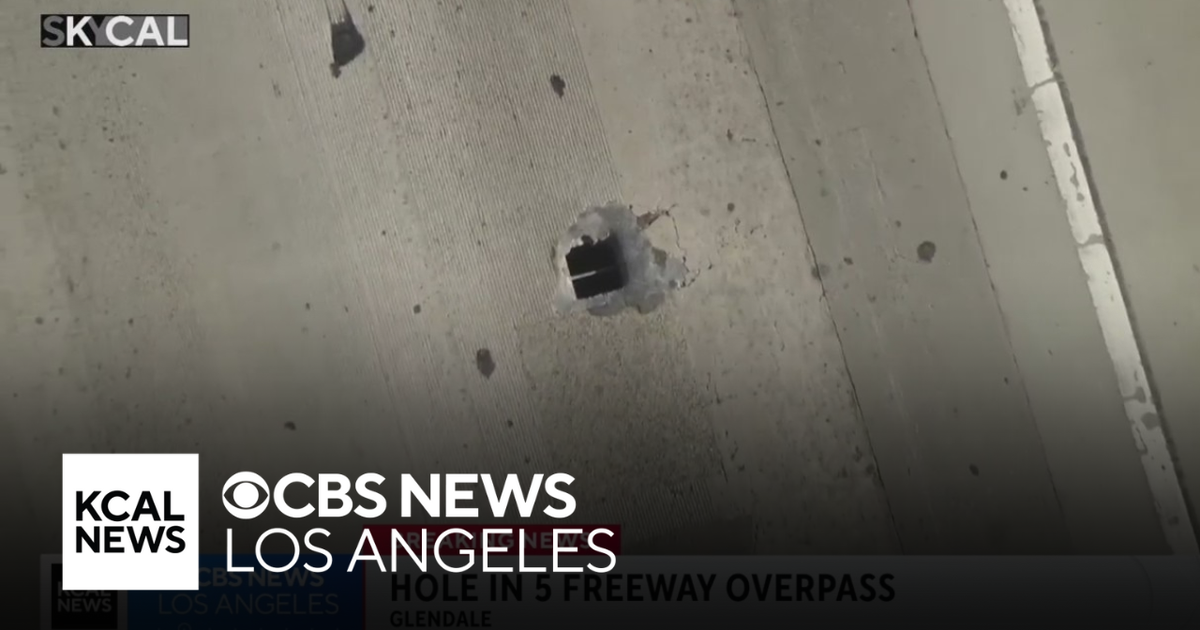 Multiple lanes closed as pothole opens on I-5 in Glendale - CBS Los Angeles