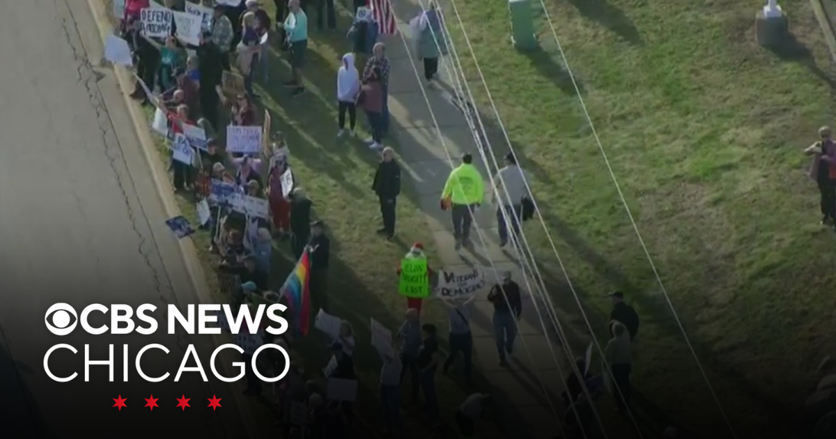 Protest held at Tesla dealership in Lisle, Illinois - CBS Chicago