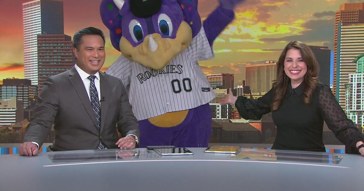 Colorado Rockies mascot Dinger visits the CBS Colorado studios - CBS ...
