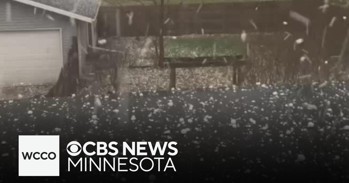 Video shows large hail falling in southern Wisconsin - CBS Minnesota