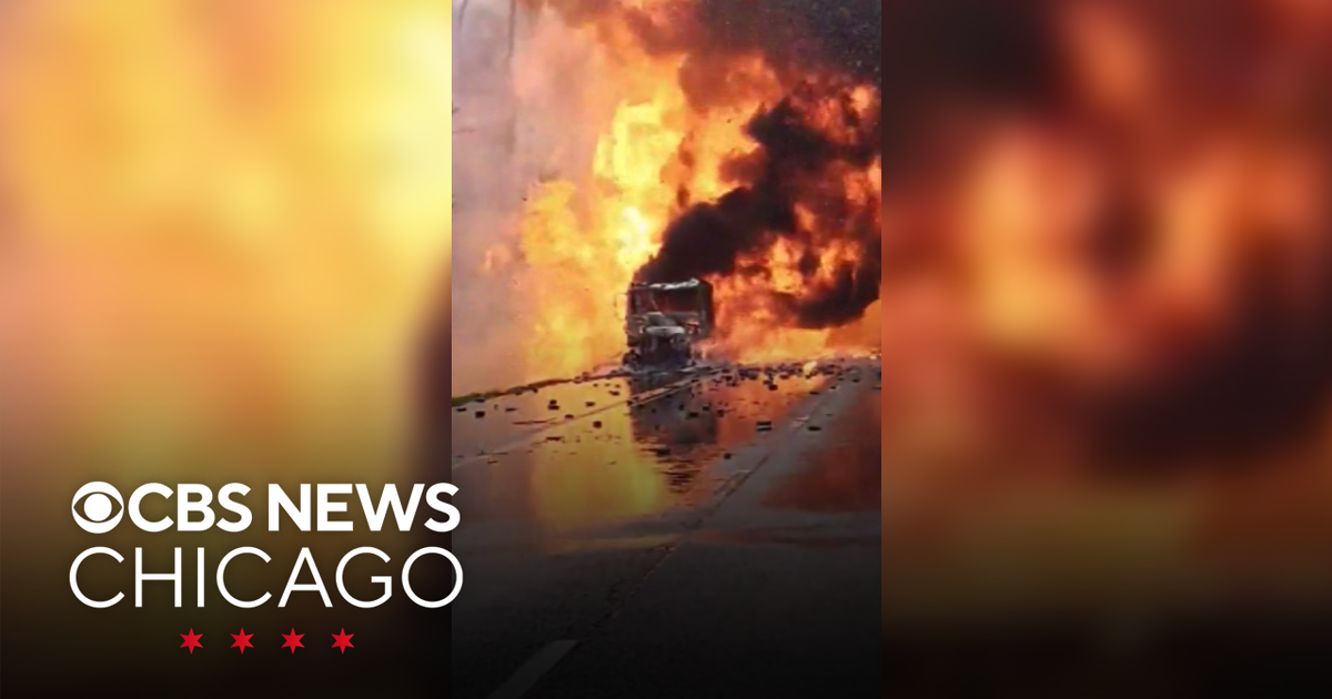 Massive semi fire shuts down part of I-65 in Northwest Indiana - CBS ...