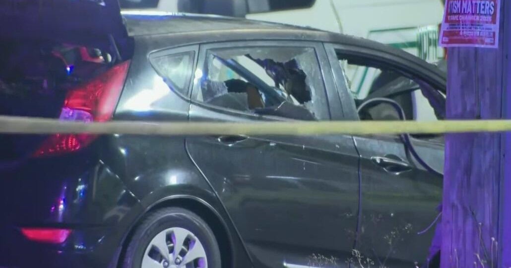 Driver okay after car shot up, catches fire in Miami Gardens - CBS Miami