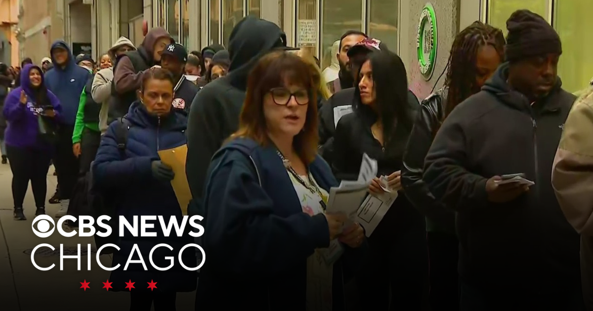 REAL ID line stretches for blocks at downtown supercenter - CBS Chicago