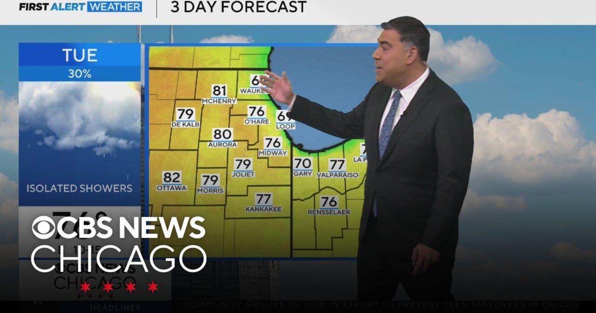 Warm with isolated showers in Chicago Tuesday - CBS Chicago