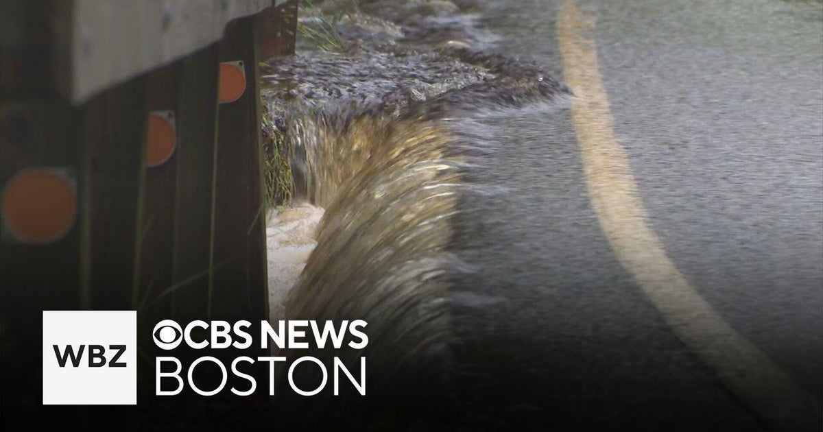 Crews clean up after nor'easter floods Norwell yards and roads - CBS Boston