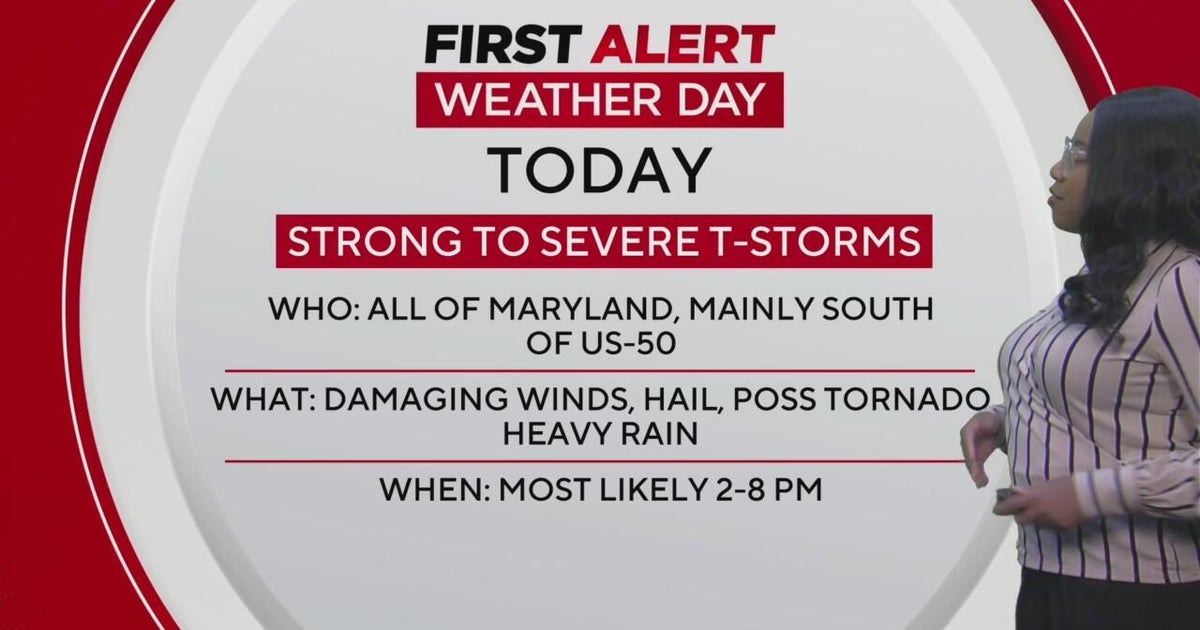 Alert Day issued for chances of severe storms Sunday afternoon - CBS ...