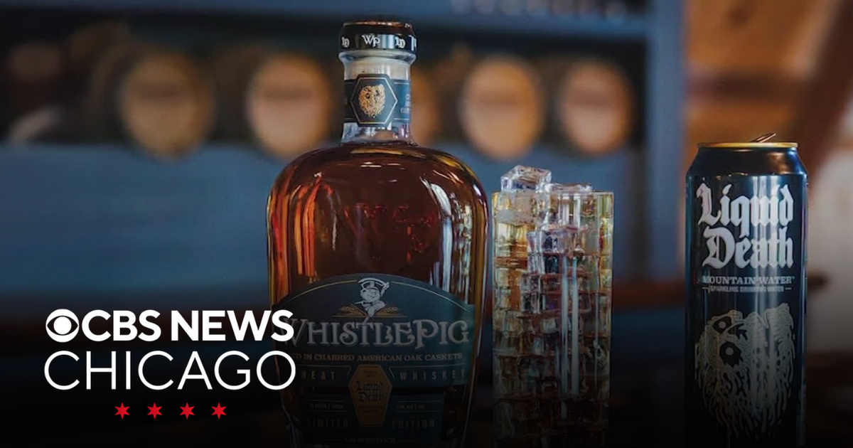 Liquid Death selling line of casket-aged whiskey - CBS Chicago