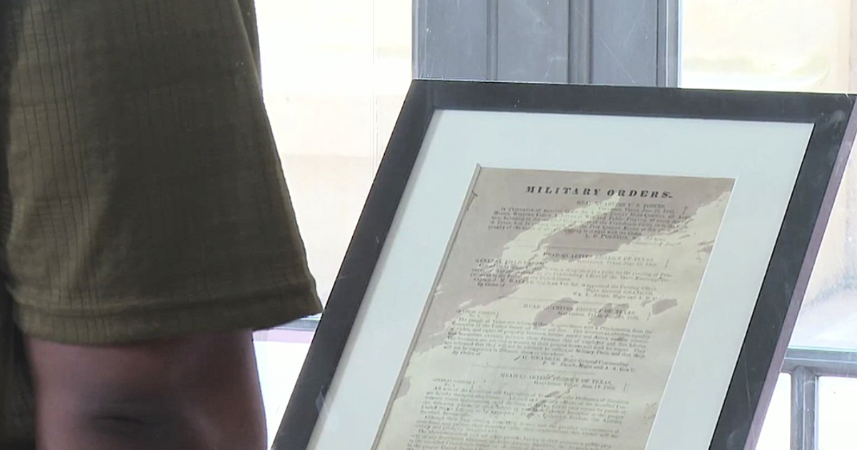 Only known original Juneteenth Order now on display in Dallas - CBS Texas