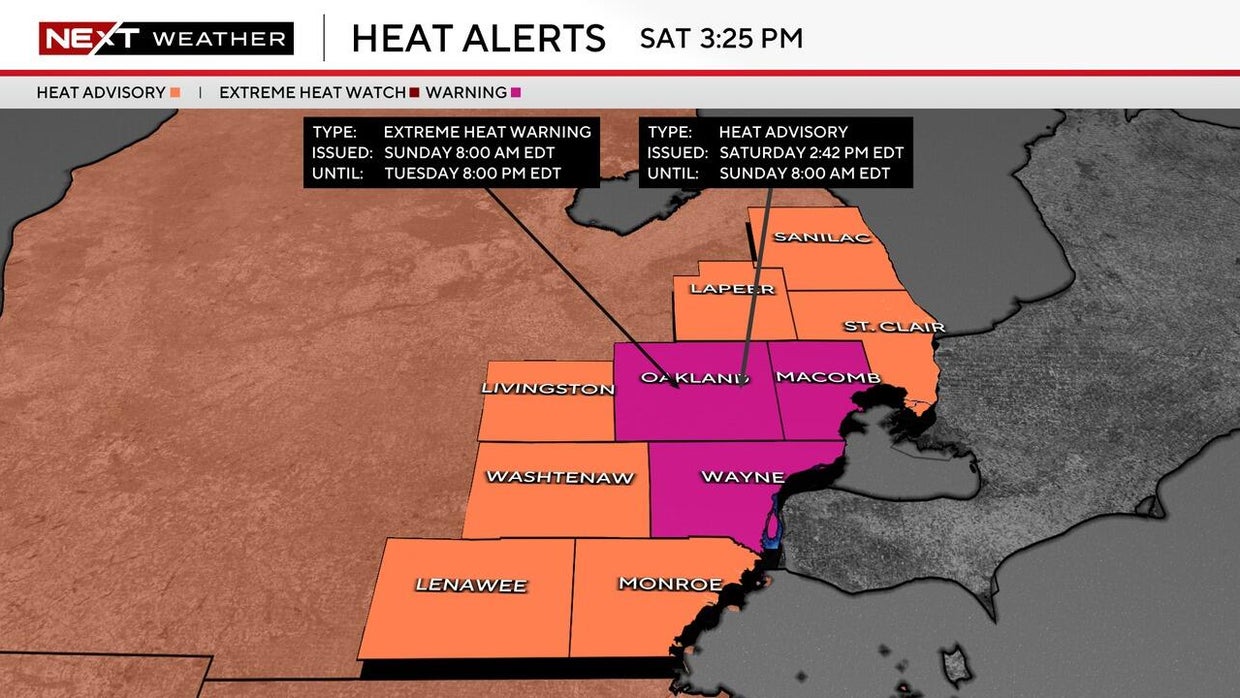 Dangerous heat wave hits Southeast Michigan; heat warning, advisory ...