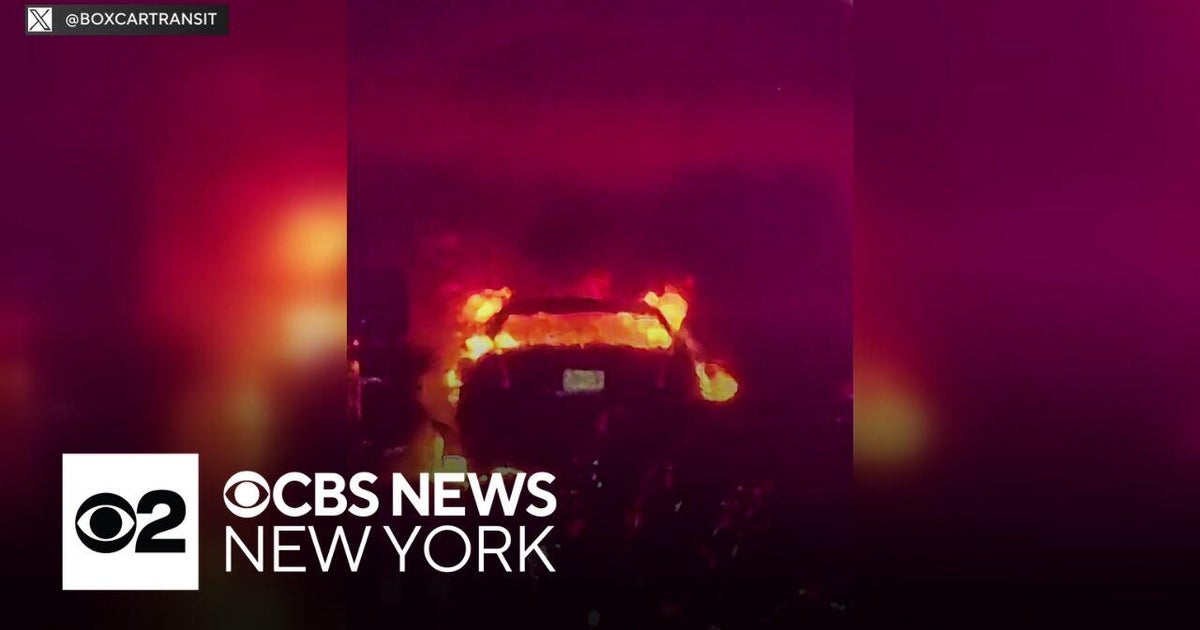 Car fire in Lincoln Tunnel sends 1 to hospital - CBS New York
