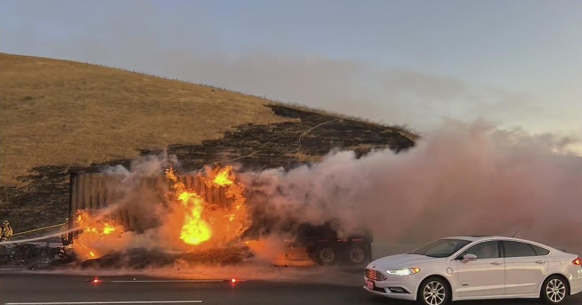 Early morning big-rig fire shuts down westbound I-580 at Altamont Pass ...