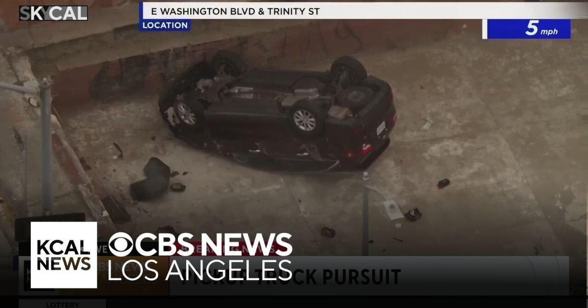Police detain a reckless driver after a downtown Los Angeles pursuit ...