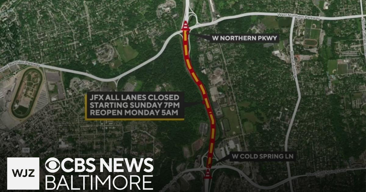 Part of Baltimore’s Jones Falls Expressway will be closed Sunday into ...