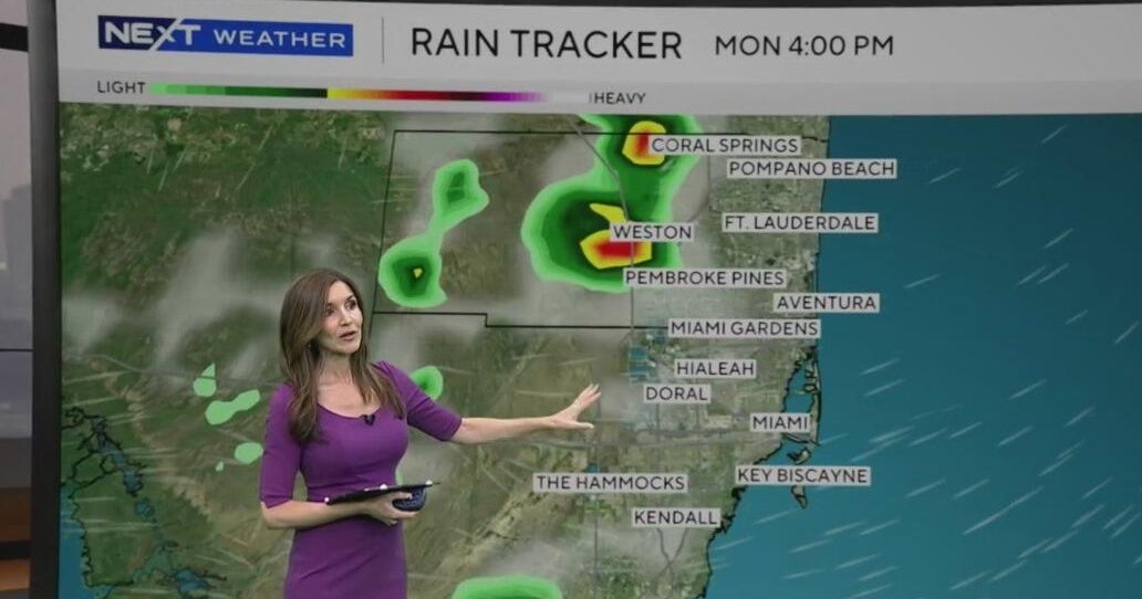 Spotty showers possible for steamy start to South Florida week - CBS Miami