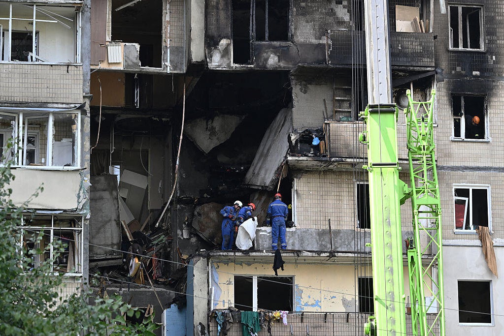 Ukraine government building in Kyiv damaged in largest Russia aerial ...