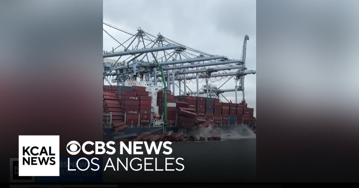 More than 60 cargo containers fall into water at Port of Long Beach ...