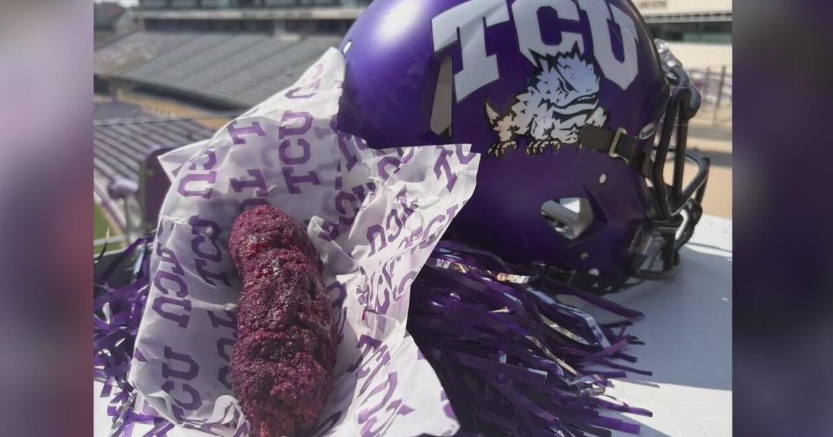 TCU debuts purple corn dog - CBS Texas