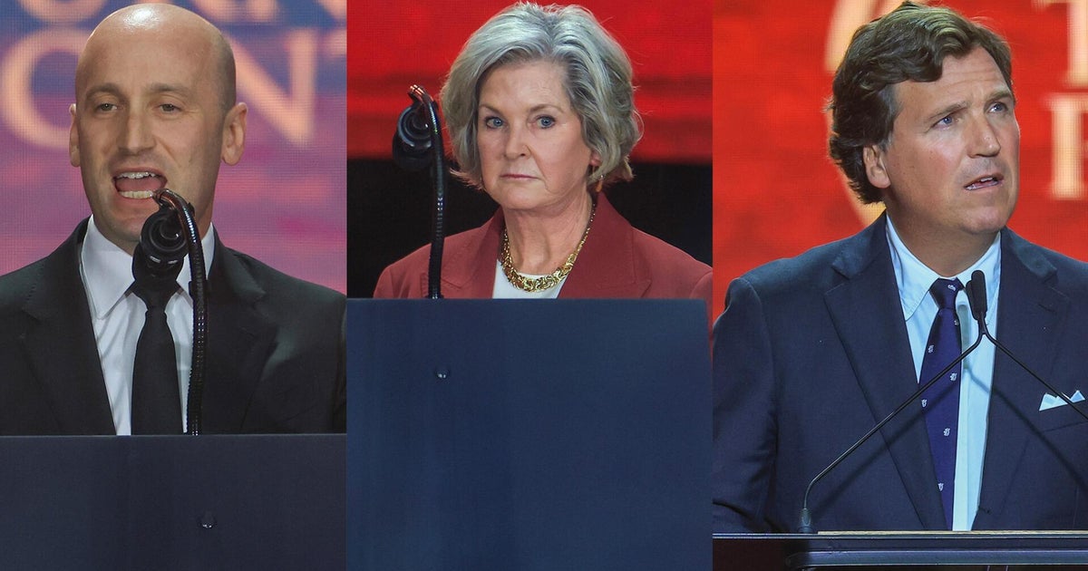 Stephen Miller, Susie Wiles, Tucker Carlson speak at Charlie Kirk memorial service - CBS News