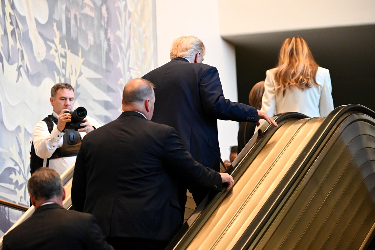 Trump alleges "triple sabotage" at U.N. after escalator and ...