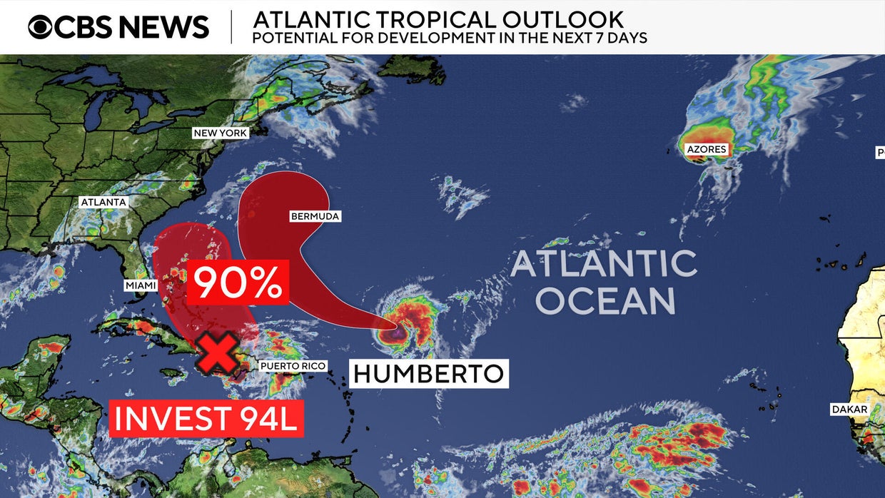 Humberto could mingle with another storm to create rare Fujiwhara ...