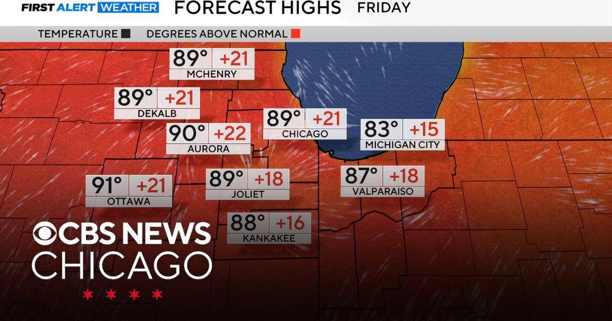Near record heat in Chicago area on Friday - CBS Chicago