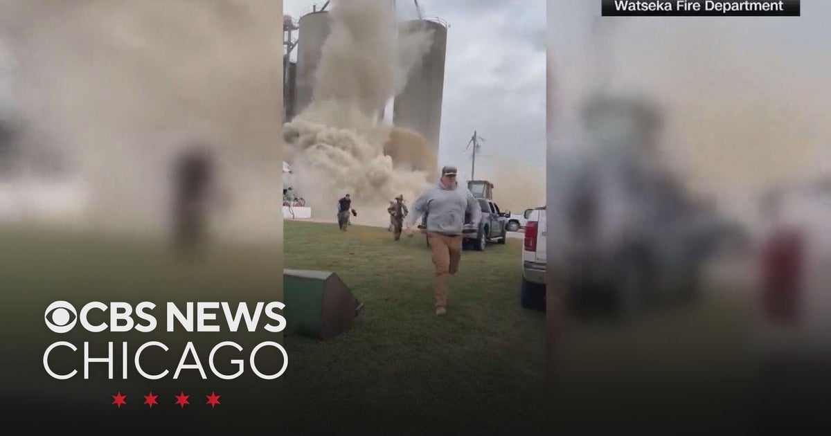 Illinois grain silo collapse caught on camera - CBS Chicago