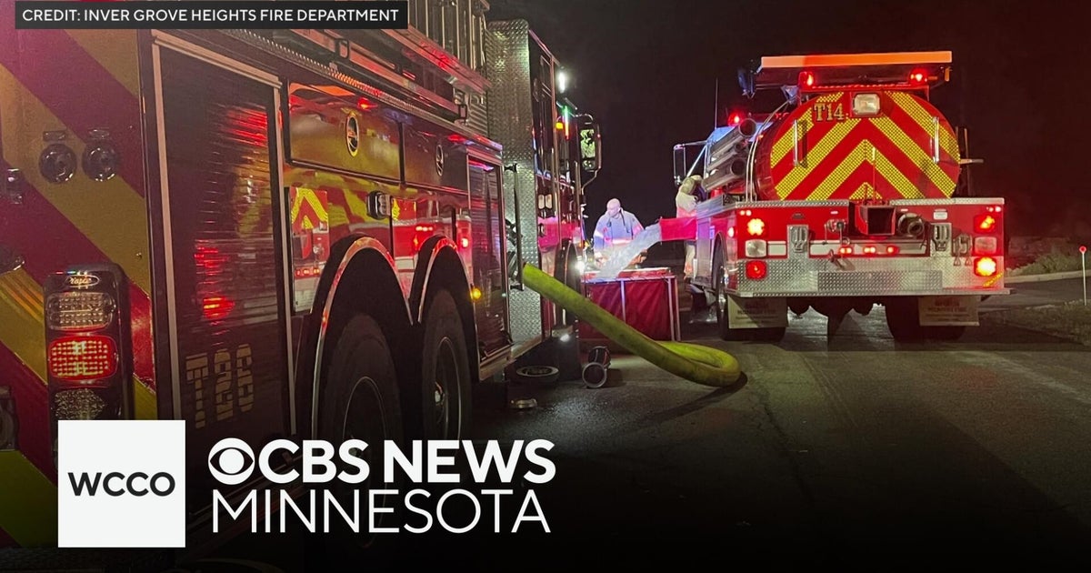 Fire leads to collapse of Inver Grove Heights house and garage - CBS ...