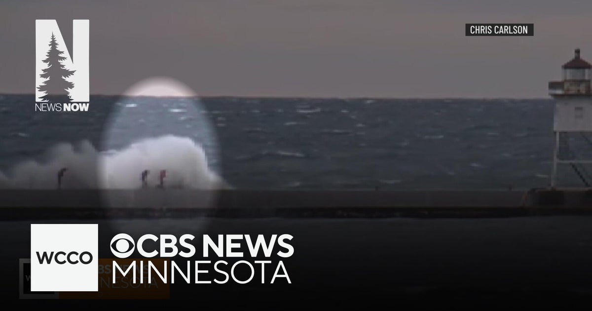 Video shows massive Lake Superior wave sweep woman away - CBS Minnesota