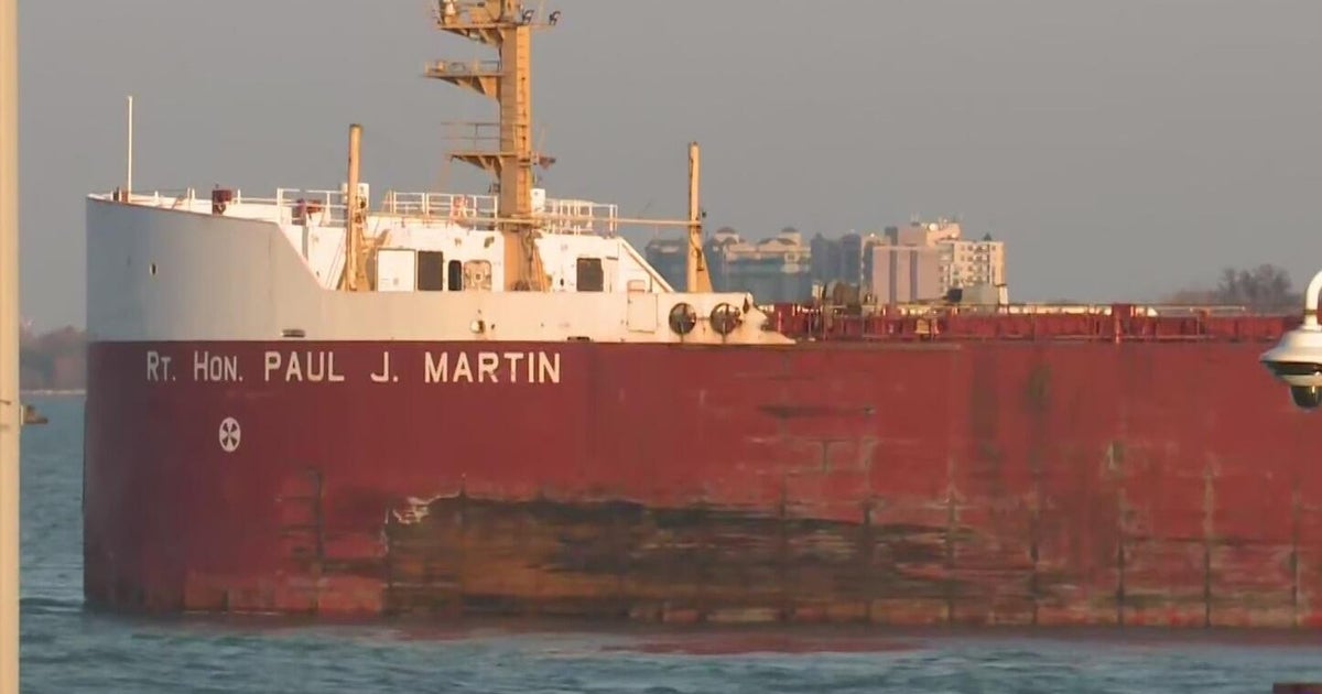 Freighter stuck in Detroit River - CBS Detroit