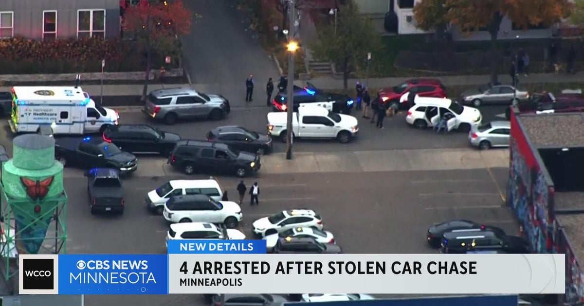 4 arrested after stolen car chase - CBS Minnesota