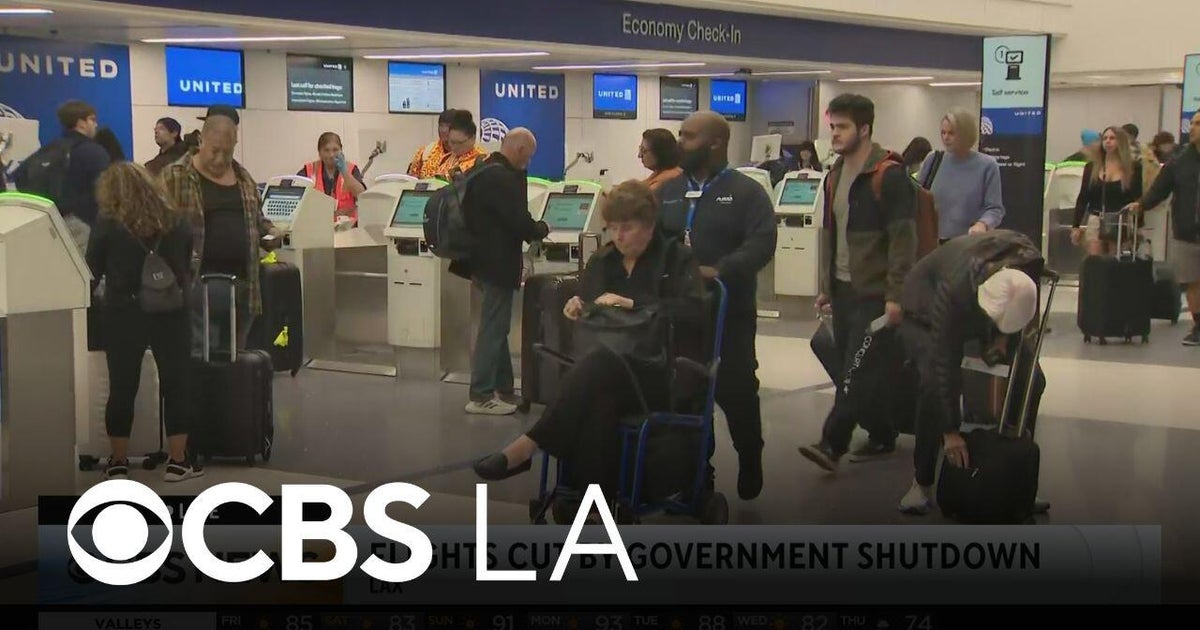 A look from LAX at airline flights affected by the government shutdown ...