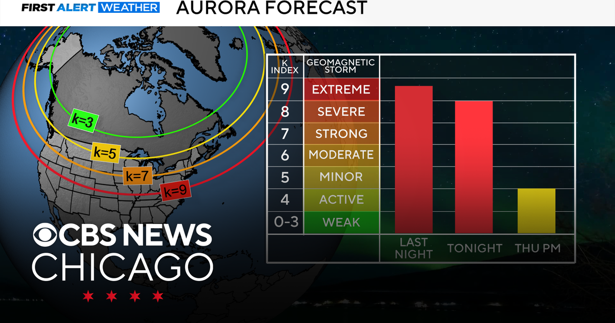 Here's the the northern lights forecast tonight in the Chicago area ...