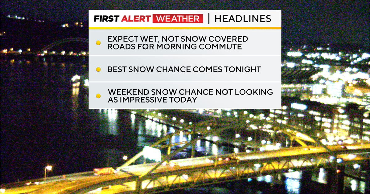 The roads in Pittsburgh will be wet, not snow-covered, as the weather ...