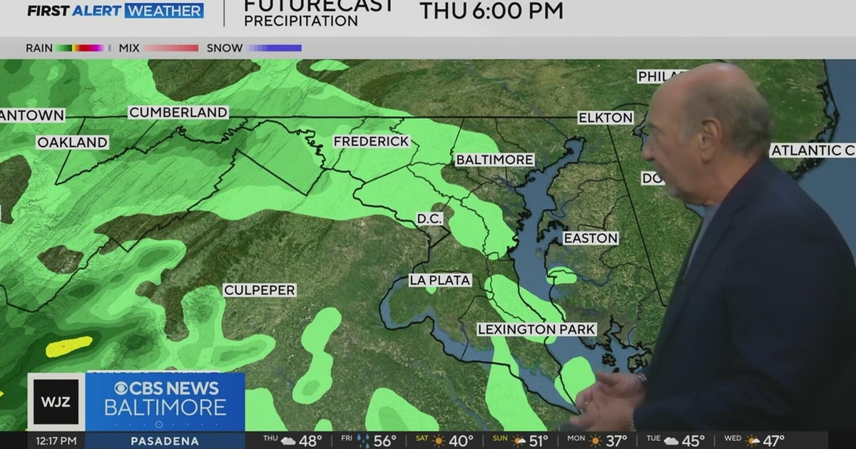 Windswept rain in the forecast for Maryland - CBS Baltimore