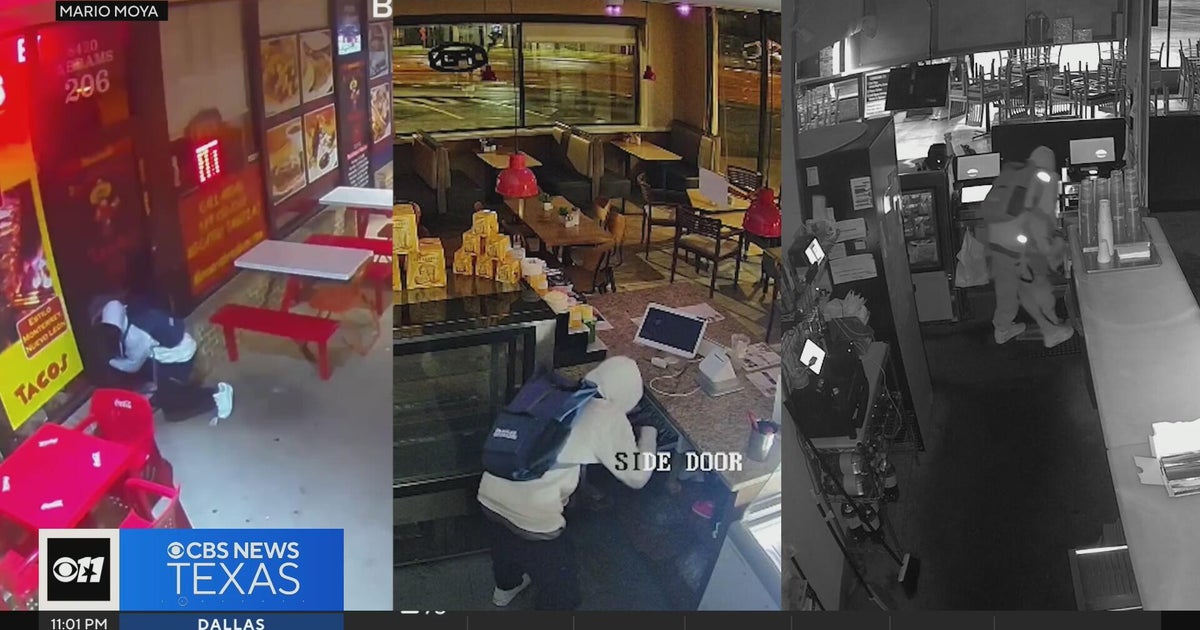 Dallas businesses targeted by rock-smashing burglar, owners say - CBS Texas
