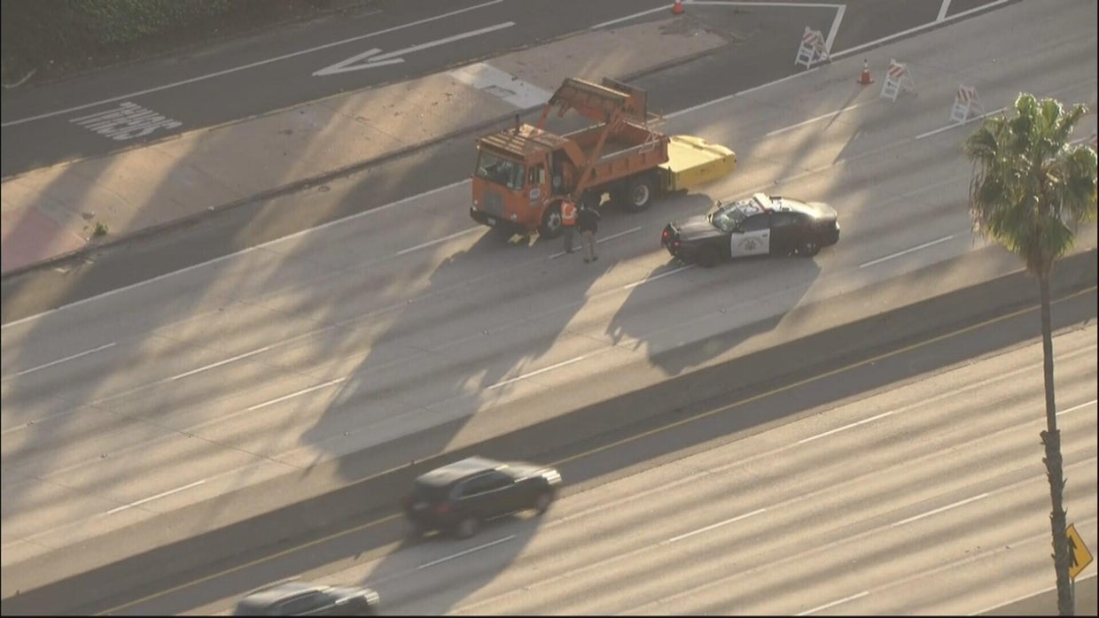 10 Freeway partially closed after shooting leaves one wounded - CBS Los ...