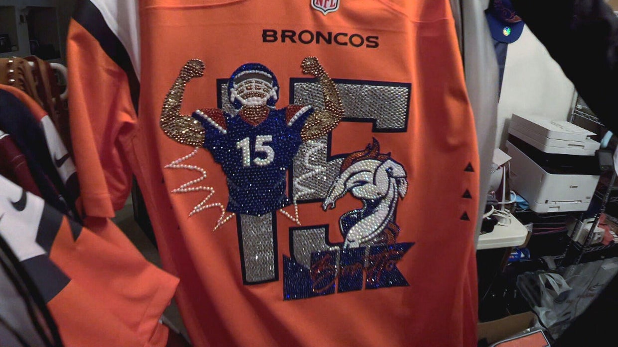 Denver Broncos fan turns heads by "blinging" fan apparel - CBS Colorado