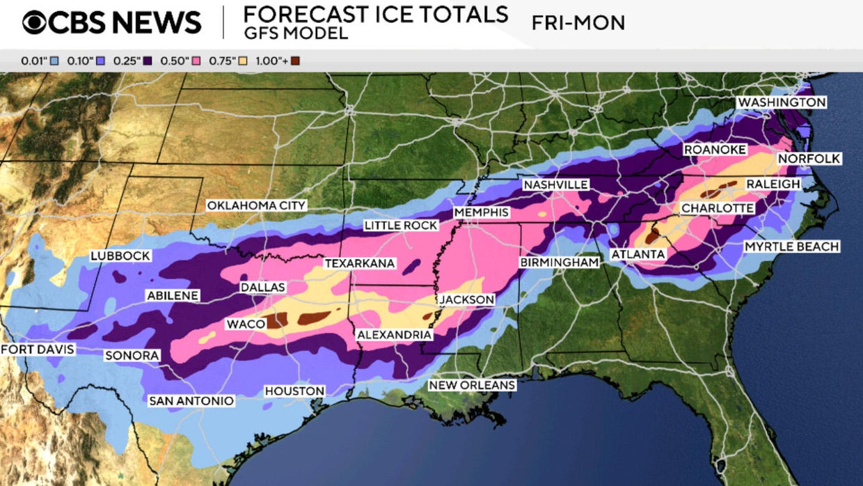 Maps show where winter storm threatens to bring heavy snow, ice, brutal ...