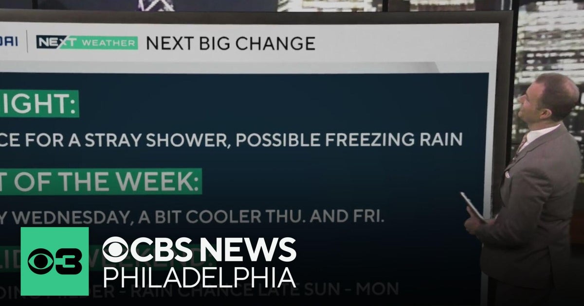 Chance of stray shower Tuesday night in Philadelphia region - CBS ...
